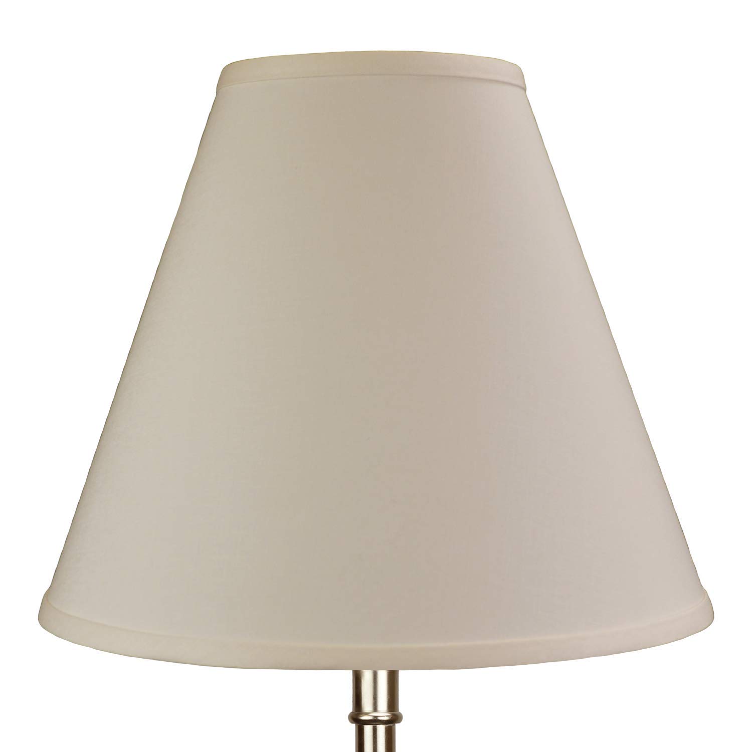 FenchelShades.com 6" Top Diameter x 14" Bottom Diameter x 12" Slant Height Fabric Barrel Lampshade Spider Attachment (Linen Ivory)