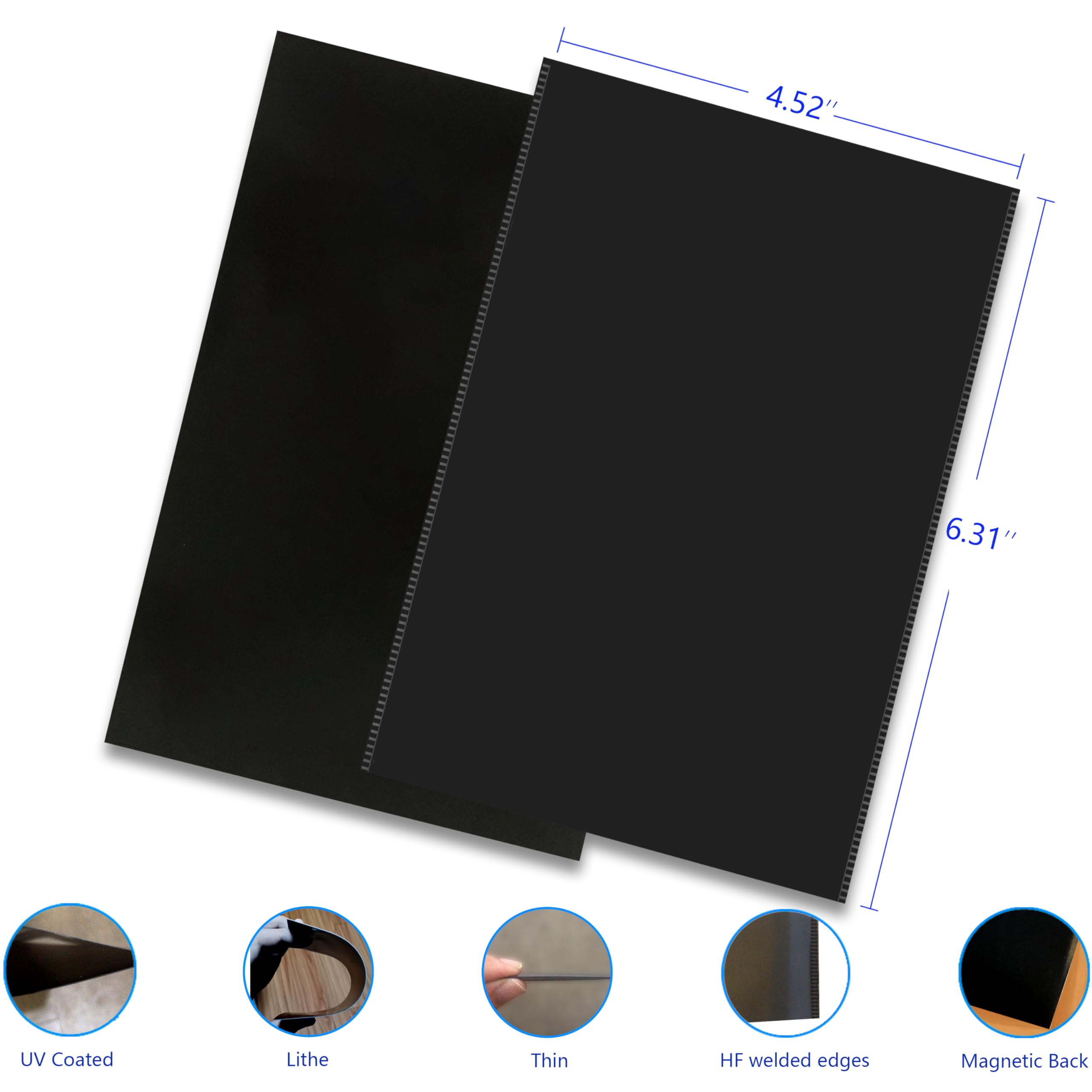 Mositear 10 Pack 4"x6" Premium Super Slim Magnetic Picture Pockets Frames with Black Holds 4 x 6 inches Photo for Refrigerator | NEW VERSION | EASE of INSERTING