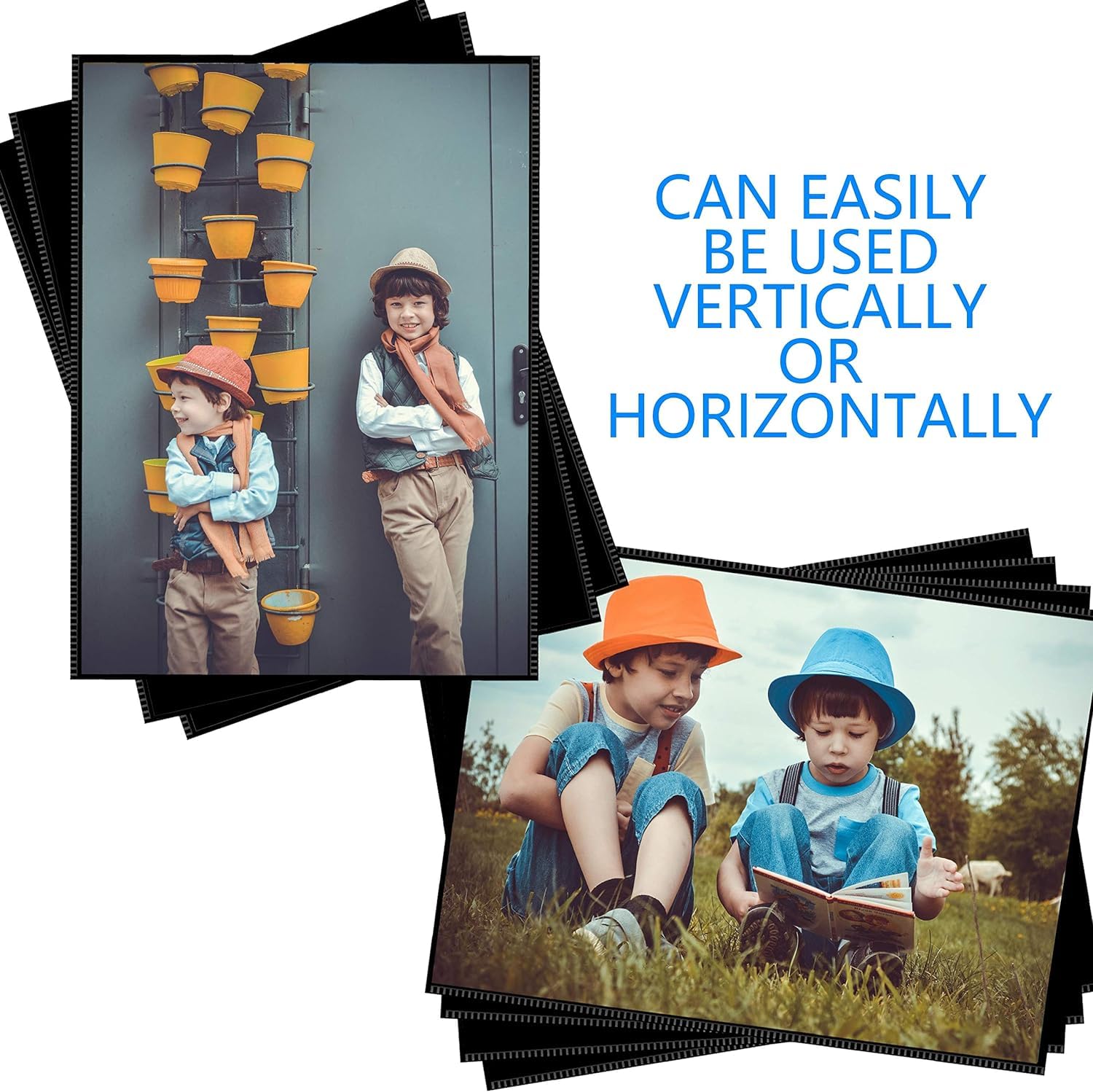 Mositear 10 Pack 4"x6" Premium Super Slim Magnetic Picture Pockets Frames with Black Holds 4 x 6 inches Photo for Refrigerator | NEW VERSION | EASE of INSERTING