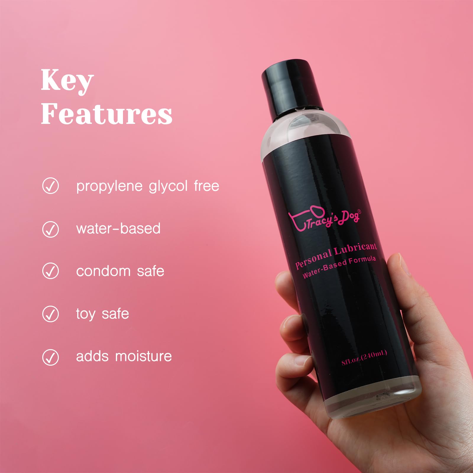 Tracy's Dog Water Based Lube,Lubricant for Women, Men and Couples 8 oz