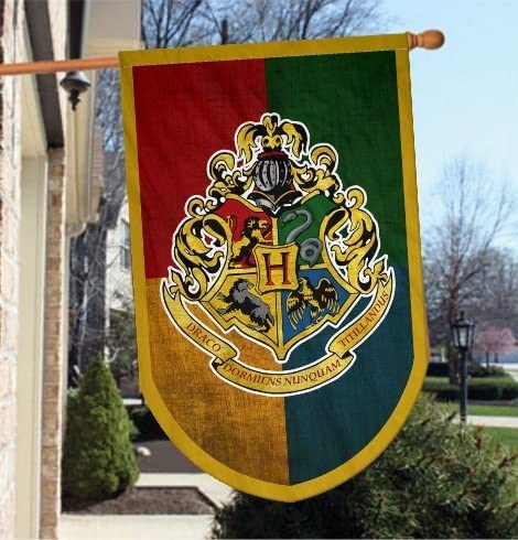 Wizard Style Banner - Home Flag 37x24 in - Printed on Both Sides - Durable Enough for Outside Conditions - Perfect Barware Man Cave Gift - Unique HP Collectible Accessories