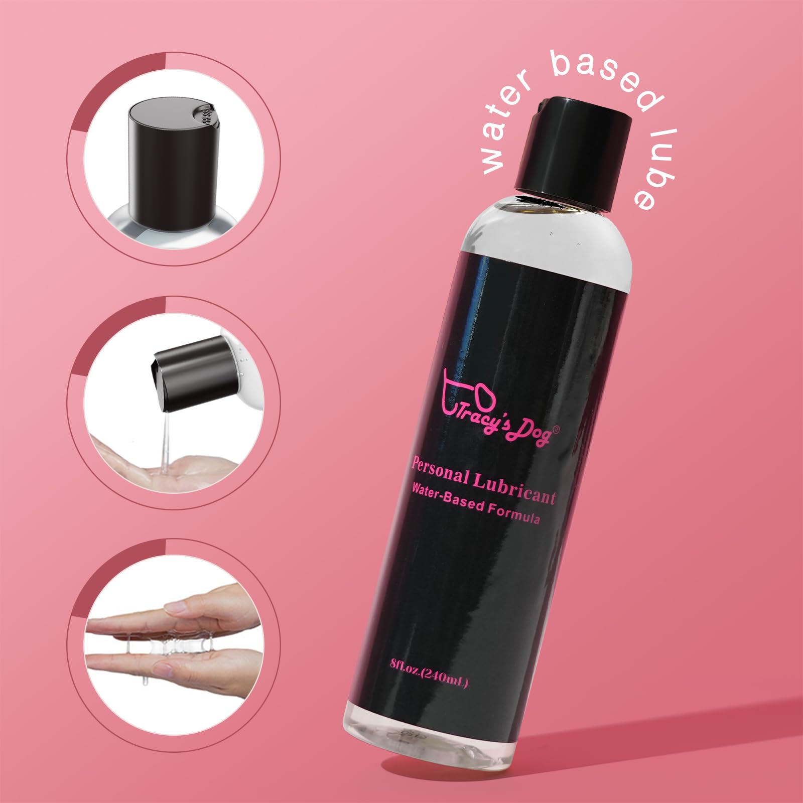 Tracy's Dog Water Based Lube,Lubricant for Women, Men and Couples 8 oz