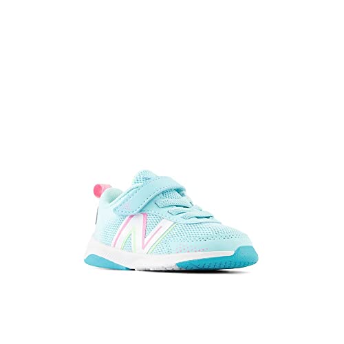 New Balance Girls DynaSoft 545 V1 Hook & Loop Running Shoe, Bright Cyan/Mint Flash/Signal Pink, 2.5 Little Kid