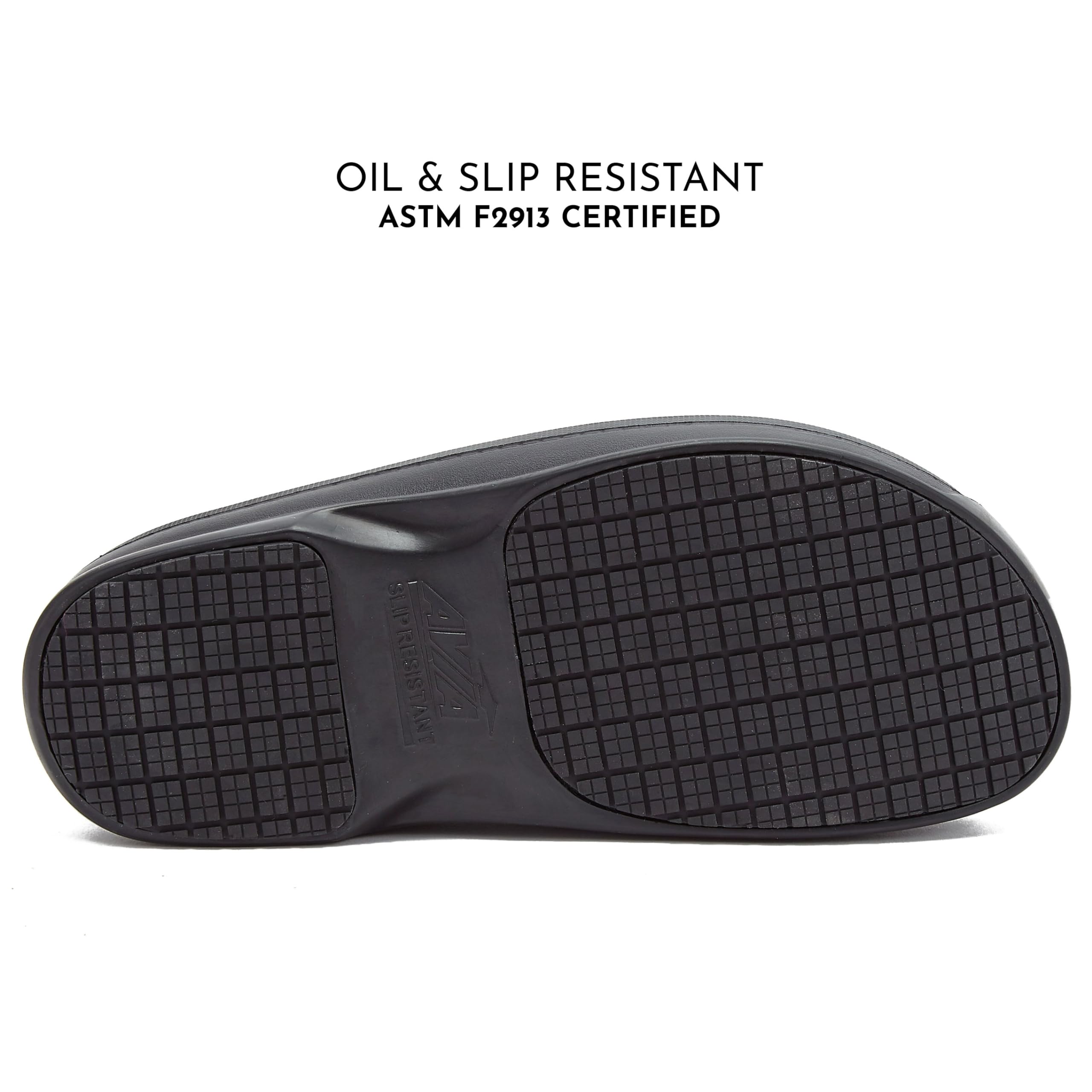 Avia Flame Men's Clogs, Slip Resistant Shoes for Men Food Service, Non Slip Restaurant and Chef Shoes Men Slip Resistant for Kitchen Work or Nursing - Black, 10 Medium