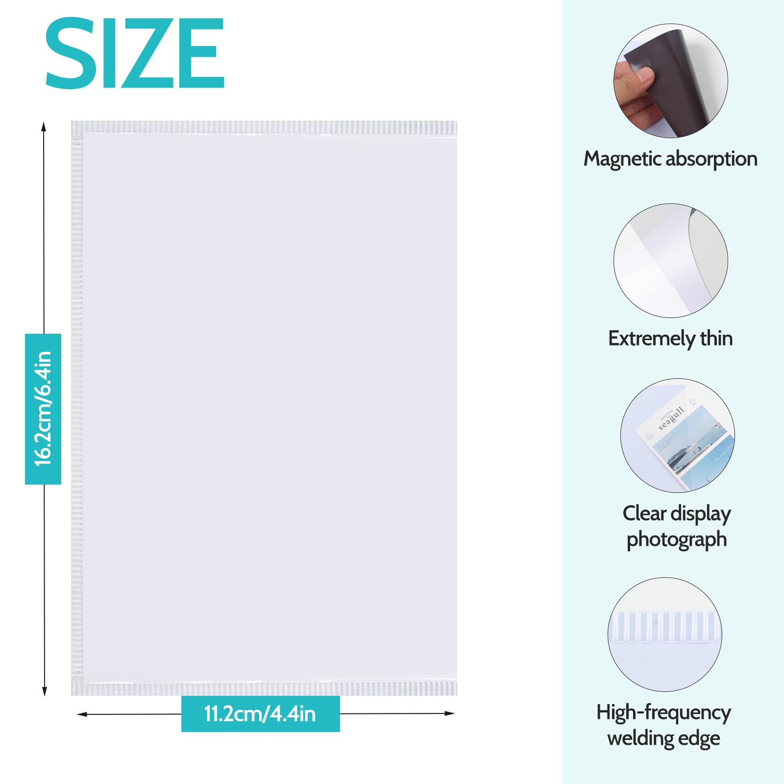 vivinin Magnetic Picture Frame, 12 Pack Magnetic Frame Reusable, Magnetic Photo Frames for Refrigerator 4x6β With White Border, Refrigerator Magnets For Pictures Suitable Home, School, Office