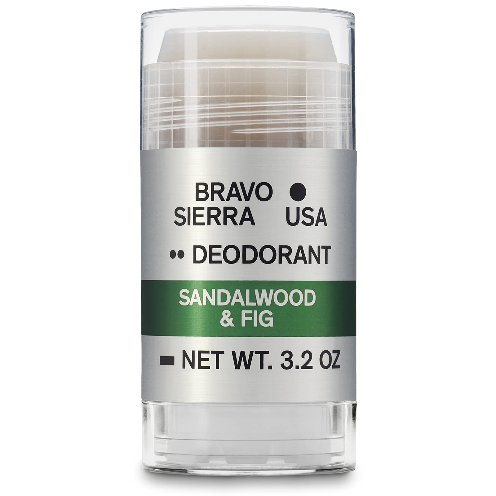 Aluminum-Free Deodorant for Men by Bravo Sierra, 1-Pack - Contains Natural Ingredients – Long Lasting All-Day Odor and Sweat Protection -Sandalwood and Fig, 3.2 oz - Paraben-Free, Vegan & Cruelty-Free