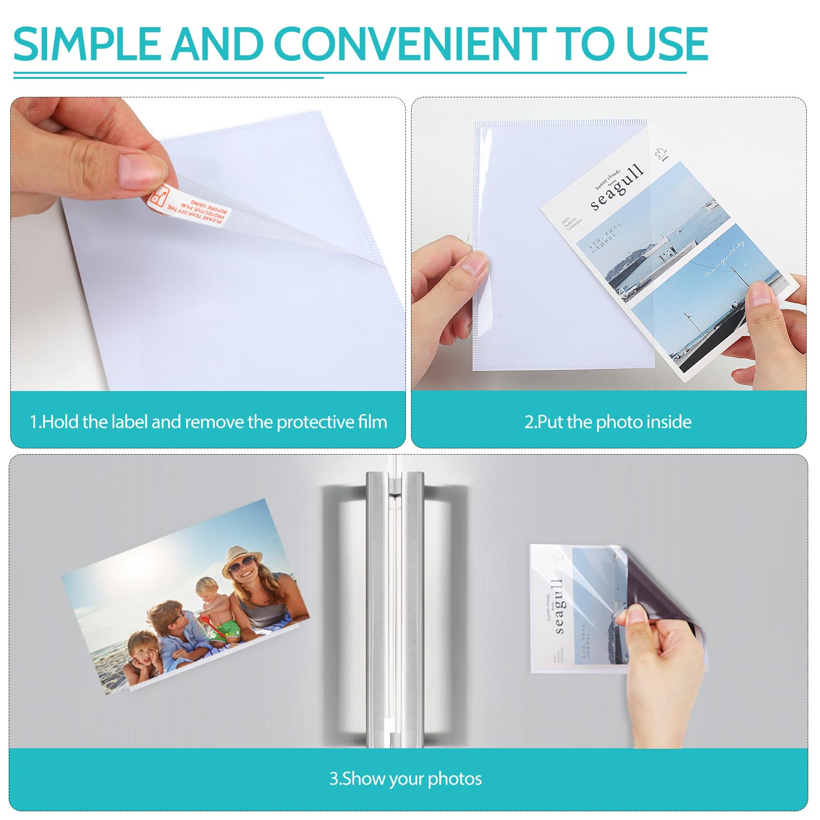 vivinin Magnetic Picture Frame, 12 Pack Magnetic Frame Reusable, Magnetic Photo Frames for Refrigerator 4x6β With White Border, Refrigerator Magnets For Pictures Suitable Home, School, Office