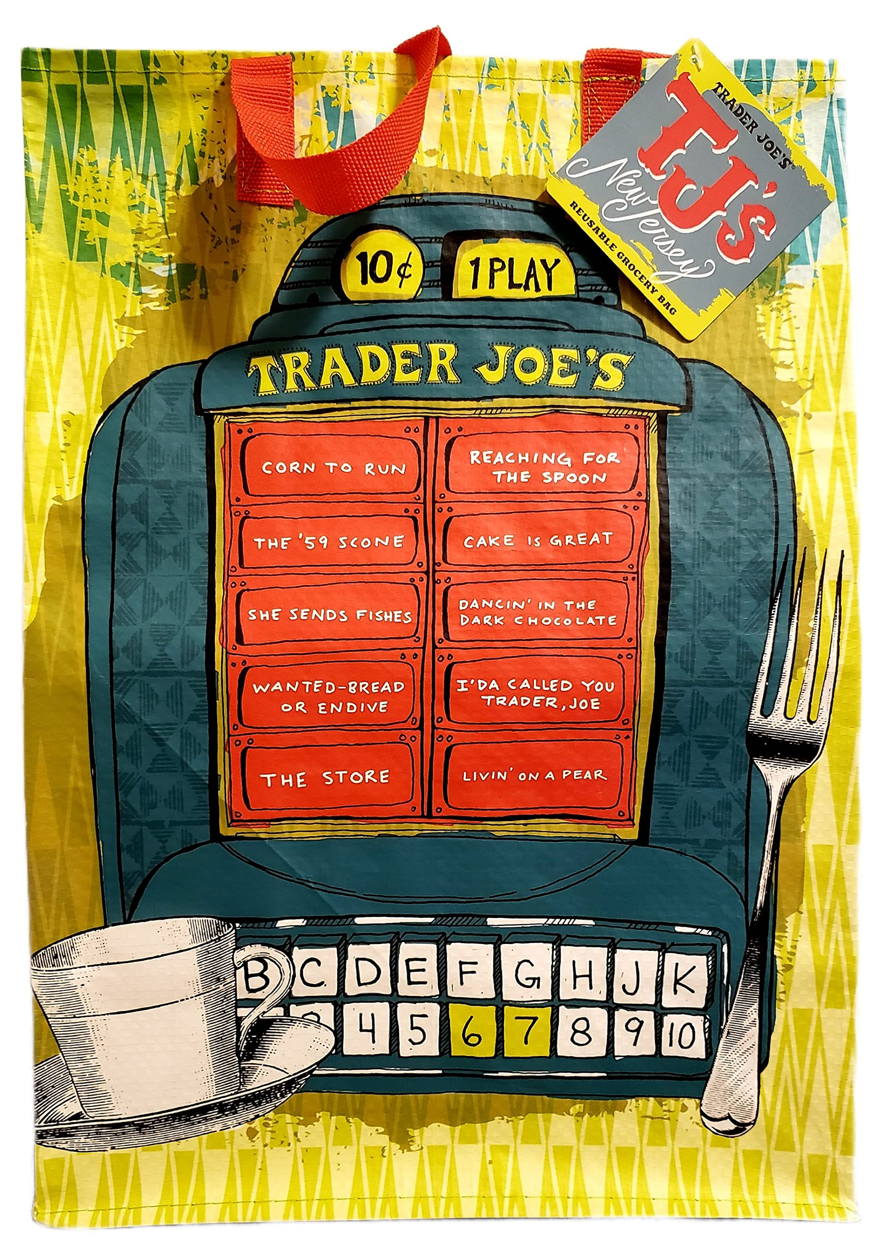 Trader Joe's New Jersey Theme Reusable Shopping Grocery Tote Bag