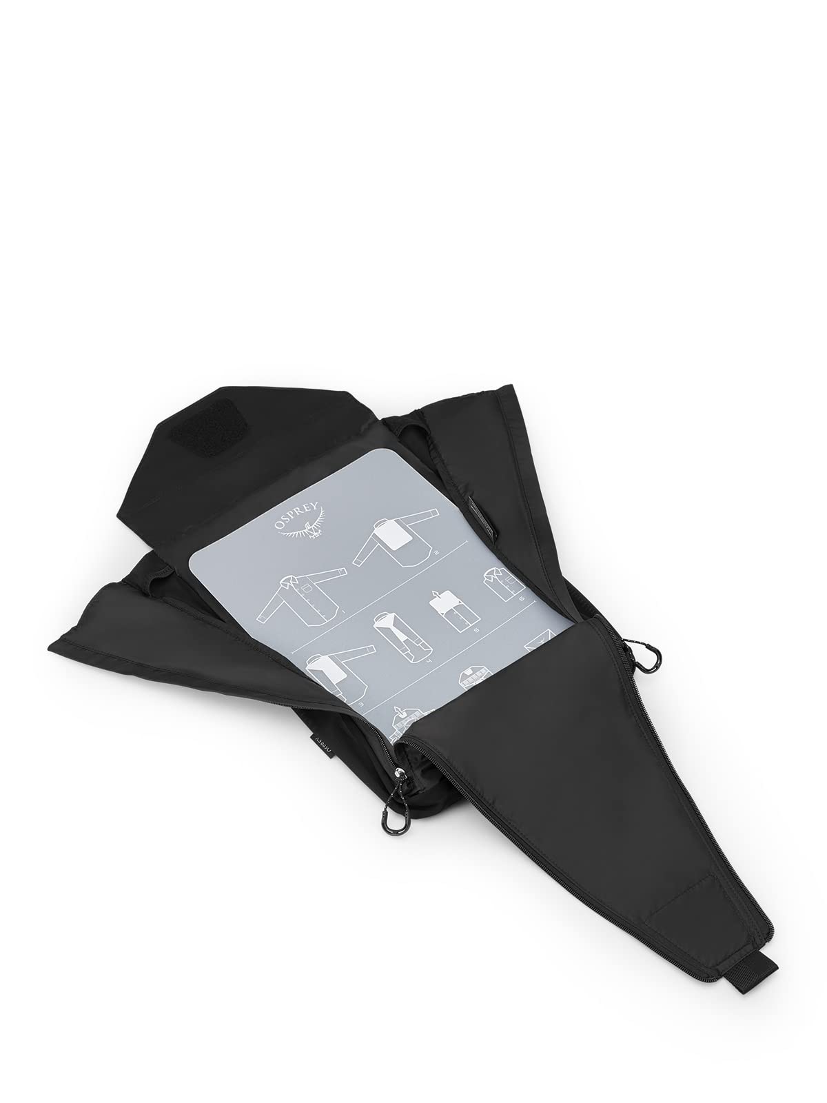 Osprey Ultralight Travel Starter Set, Includes Small & Medium Packing Cube and Garment Folder, Black
