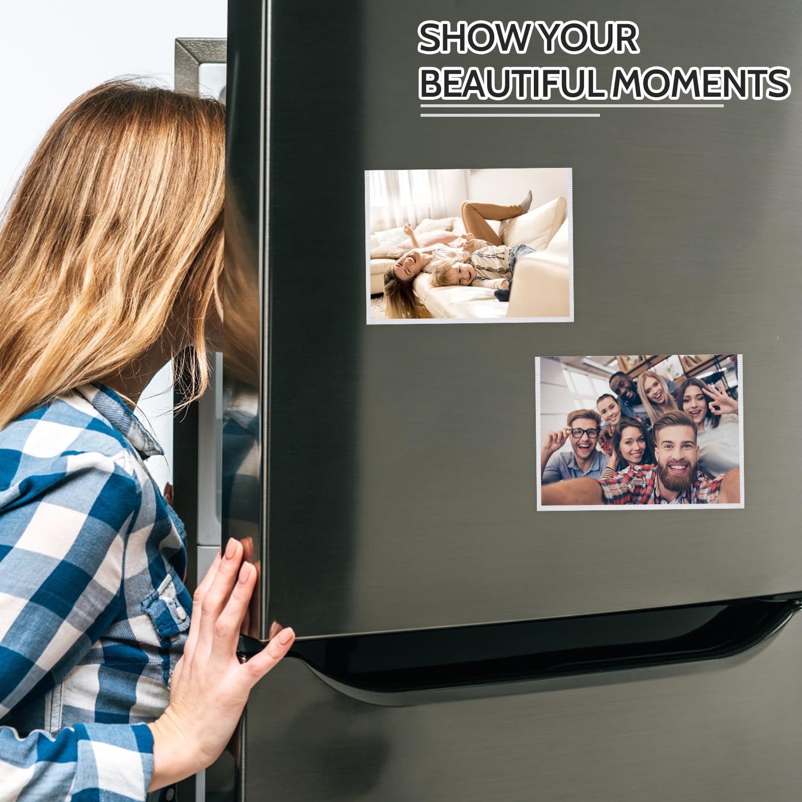 vivinin Magnetic Picture Frame, 12 Pack Magnetic Frame Reusable, Magnetic Photo Frames for Refrigerator 4x6β With White Border, Refrigerator Magnets For Pictures Suitable Home, School, Office