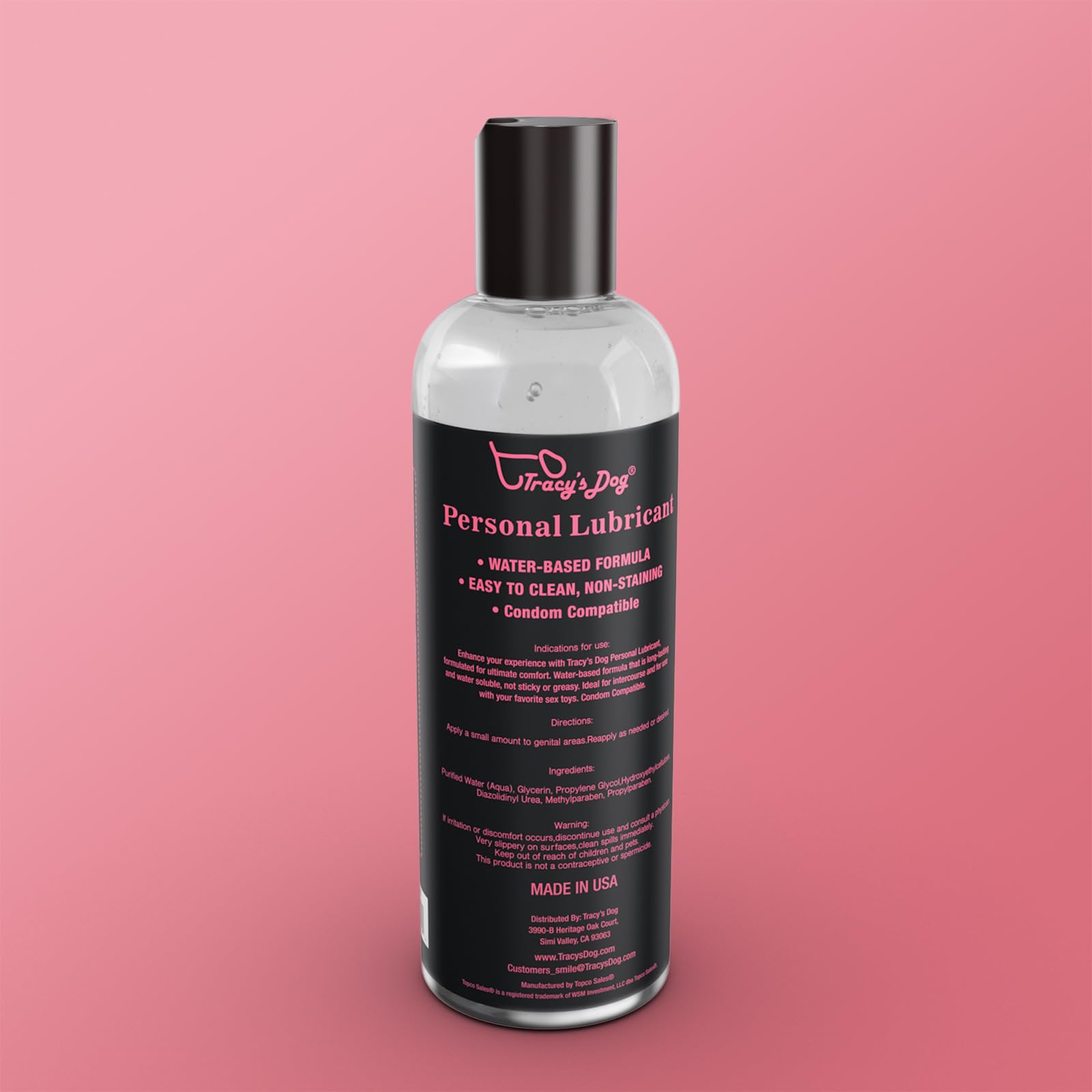 Tracy's Dog Water Based Lube,Lubricant for Women, Men and Couples 8 oz