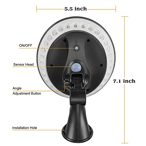YOOMAO 360 Degree Lighting Outdoor Solar Light PIR Motion Sensor Solar Garden Light Energy Saving Street Lamp Wall Lamp Three Modes