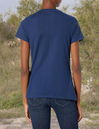 Hanes Womens Perfect-t V-neck T-shirt, Ringspun Cotton Short Sleeve Tee For 1 Or 2 Pack, Navy 2 Pack, XX-Large US