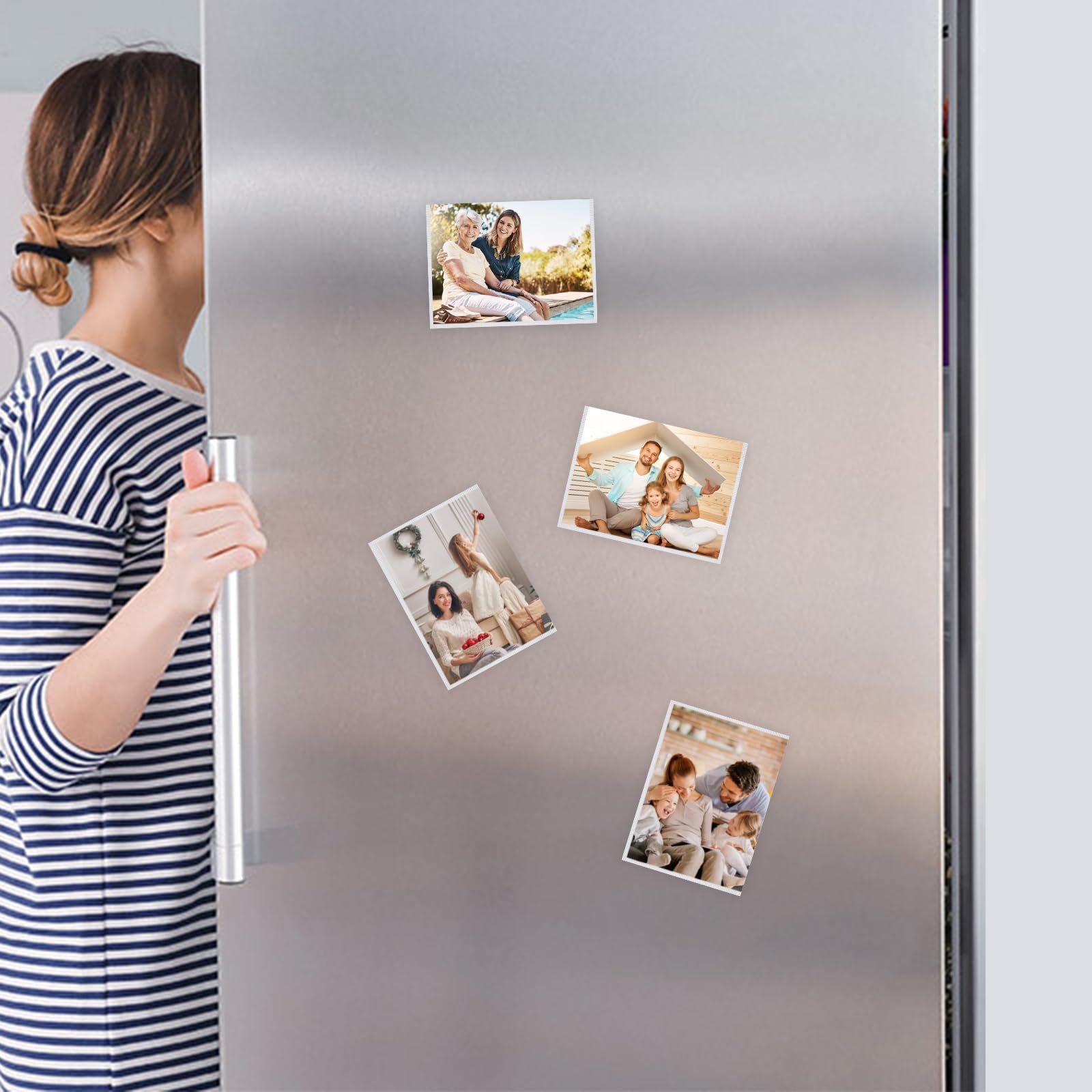 vivinin Magnetic Picture Frame, 12 Pack Magnetic Frame Reusable, Magnetic Photo Frames for Refrigerator 4x6β With White Border, Refrigerator Magnets For Pictures Suitable Home, School, Office