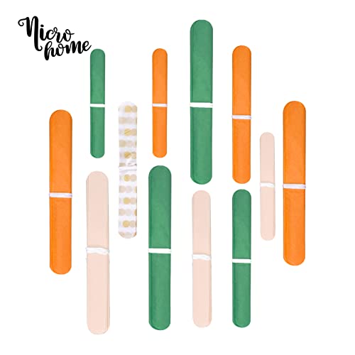 NICROHOME Little Cutie Baby Shower Decorations, 12 PCS Light Orange Green Tissue Paper Pom Poms for Party Decorations, Birthday, Spring Summer Party, Fruit Themed Parties