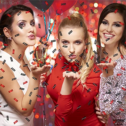 Black and Red Graduation Confetti 2023 - Pack 1.8 Ounce | 2023 Confetti for Red and Black Graduation Decorations 2023 | Class of 2023 Decorations Red and Black | Graduation Party Decorations 2023