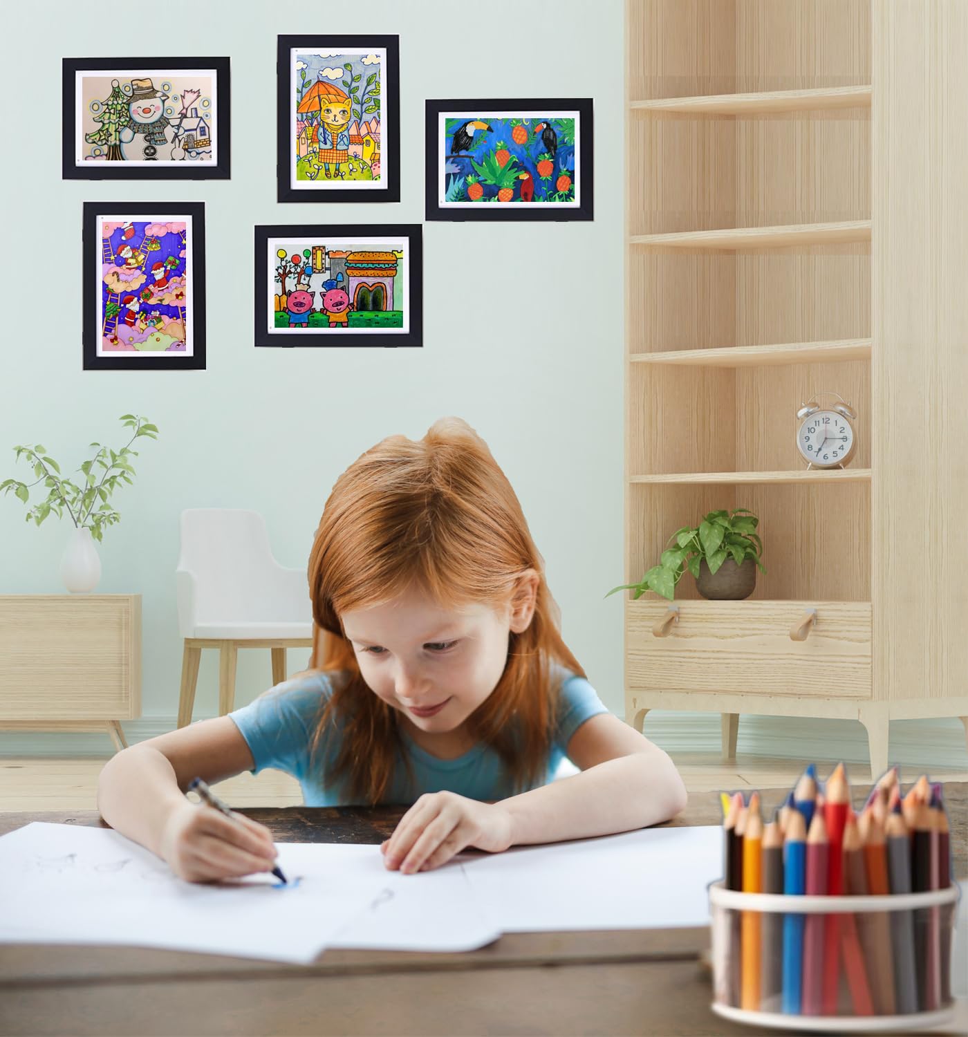 Eeyaniy Kids Artwork Frames Changeable 2-Pack, Front Opening Holds 150 Pcs, kids Art Frames With Mat, Picture Frame 8.5×11in for Display Kids Art Work,Drawing,Photos,Crafts,Hanging Art,Portfolio