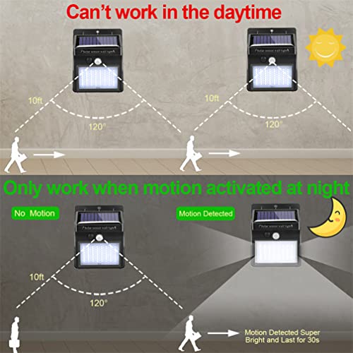 RXF LED Solar Light Outdoor Solar Garden Lamp PIR Motion Sensor,3 Working Modes Solar Wall Light with IP65 Waterproof Safety Light, Suitable for Courtyard Garage Deck,2pcs
