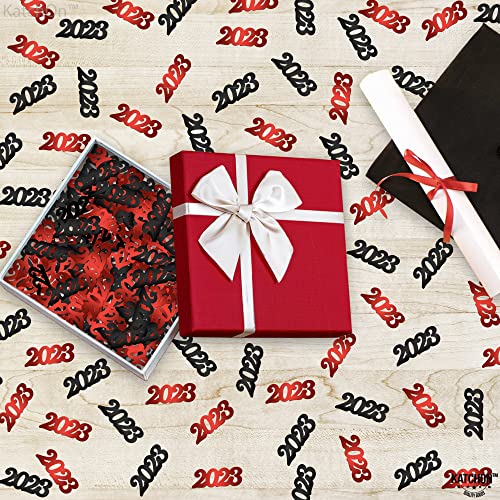 Black and Red Graduation Confetti 2023 - Pack 1.8 Ounce | 2023 Confetti for Red and Black Graduation Decorations 2023 | Class of 2023 Decorations Red and Black | Graduation Party Decorations 2023