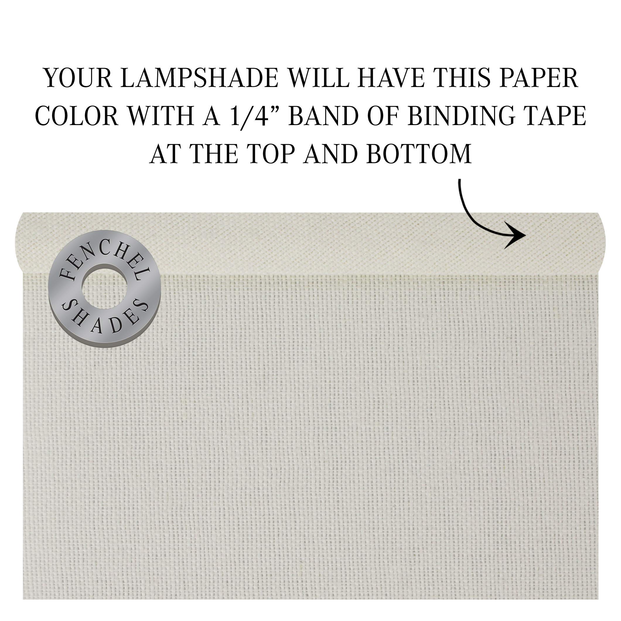 FenchelShades.com 12" Top Diameter x 12" Bottom Diameter 12" Height Cylinder Drum Lampshade USA Made (Linen Cream)