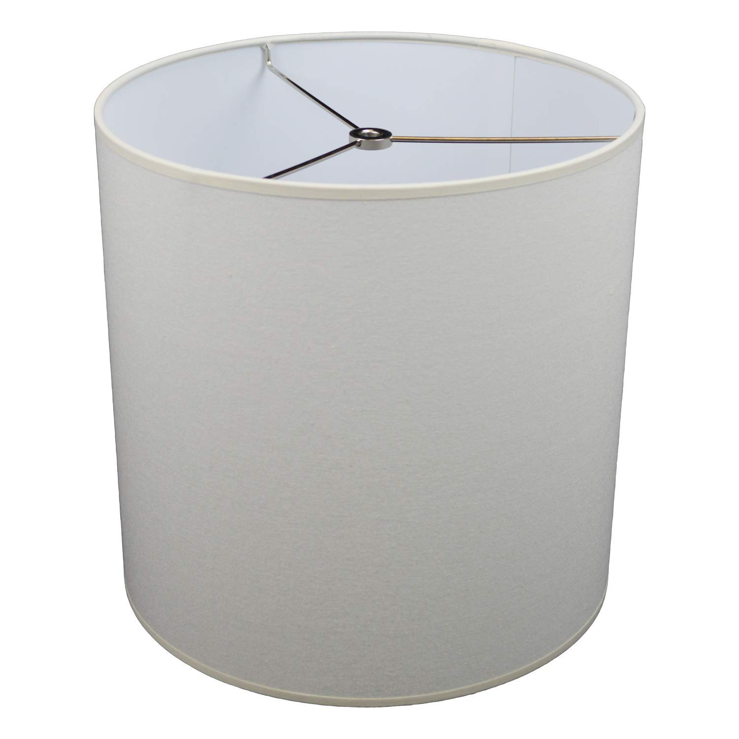 FenchelShades.com 12" Top Diameter x 12" Bottom Diameter 12" Height Cylinder Drum Lampshade USA Made (Linen Cream)