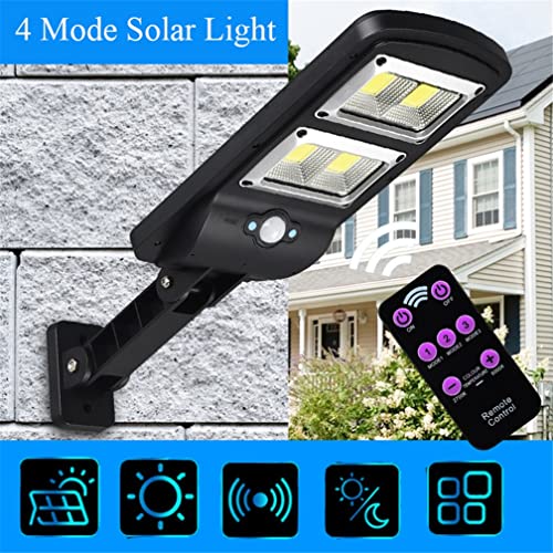 RXF Outdoor Solar Wall Light,4 Mode Remote Control COB Solar Light PIR Motion Sensor Outdoor Solar IP65 Waterproof Lamp,for Garden Patio Yard,2pcs