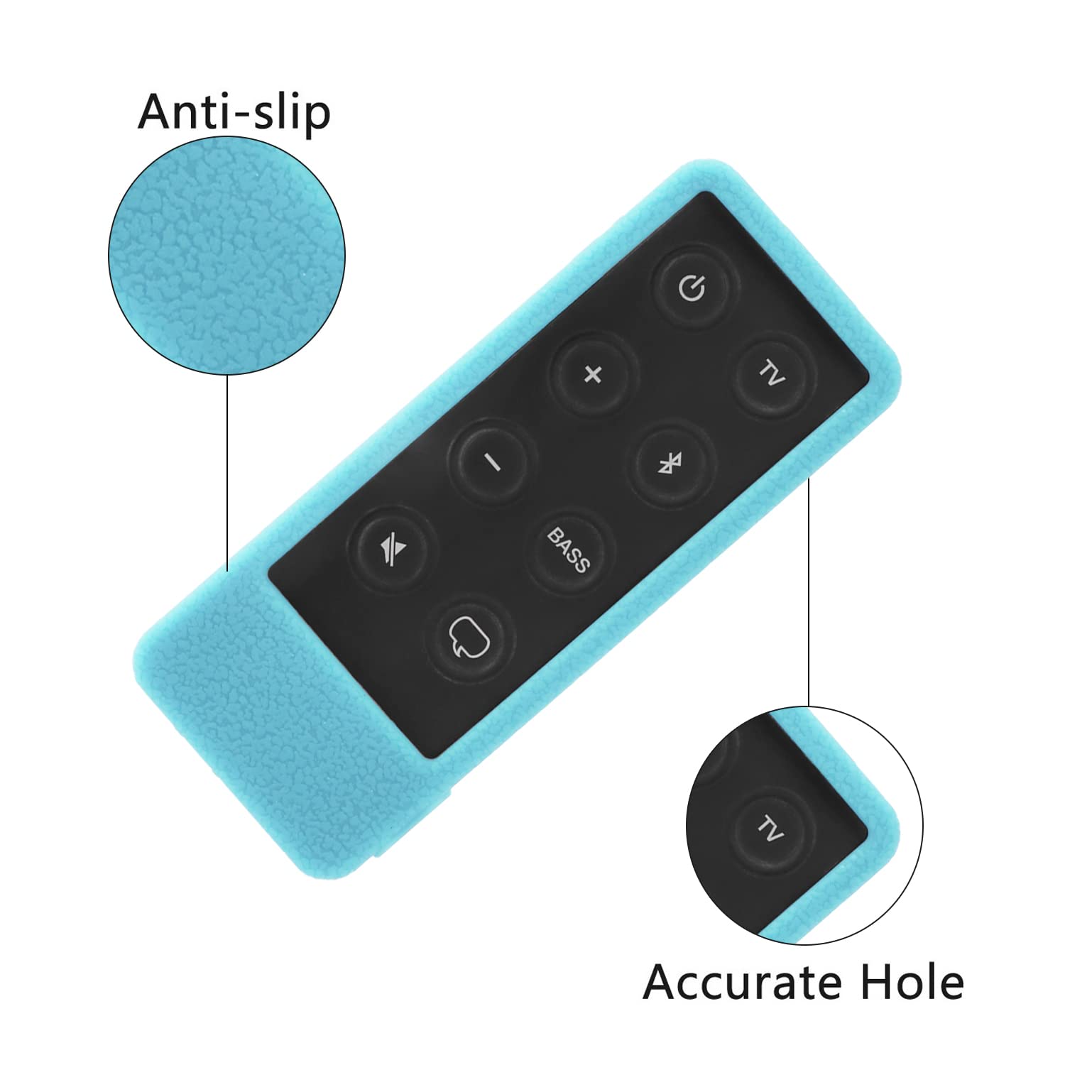 CHUNGHOP Protective Silicone Remote Case Compatible with Bose Solo 5 10 15 Series ii TV, for Bose Solo Cinemate Series II IIGS 1SR 10 & 15 Remote Anti-Slip, Shockproof(Glow in Dark Blue)