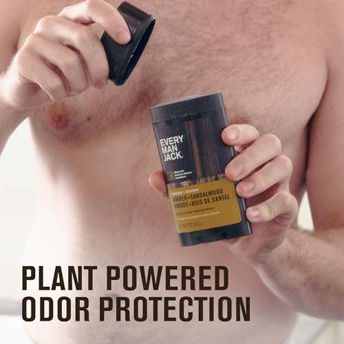 Every Man Jack Men's Deodorant Variety Set - Three Full-Sized Deodorant Sticks with Clean Ingredients & Incredible Scents - Cedar + Red Sage, Amber + Sandalwood, Sea Mineral + Citron - 3 oz (3 Pack)
