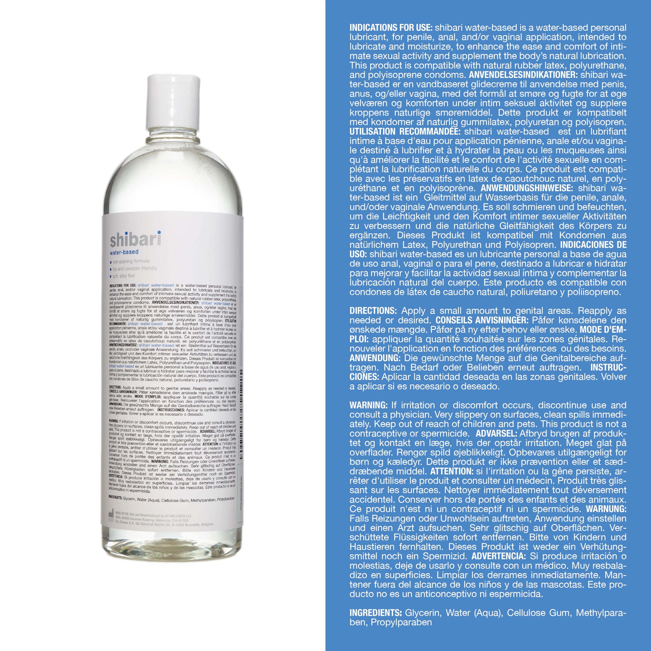 Shibari Premium Water-Based Lubricant, Personal Lube for Women, Men, and Couples (32 Fl Oz (Pack of 1), Water-Based)