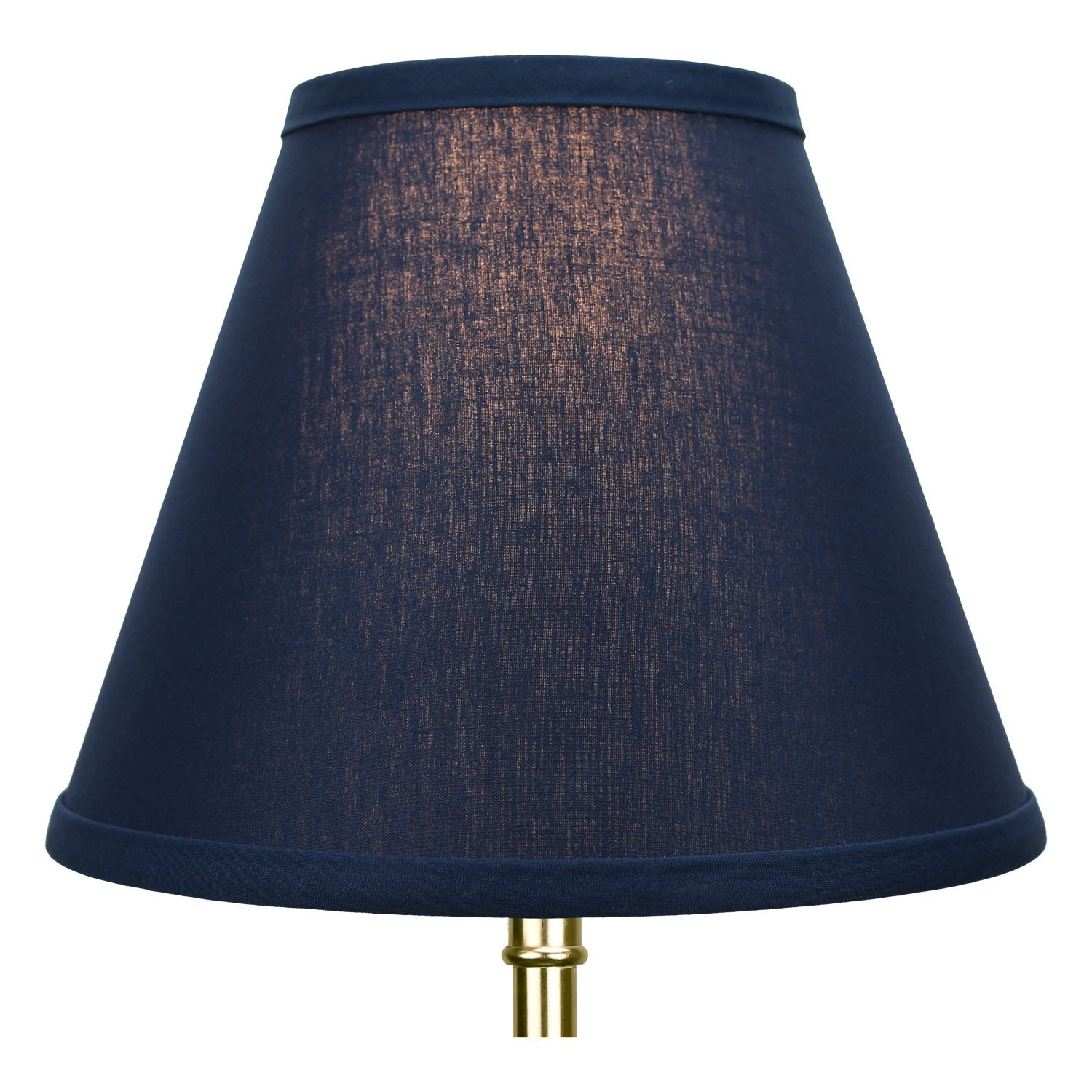 FenchelShades.com Lampshade 5" Top Diameter x 10" Bottom Diameter x 8" Slant Height with Clip-On Attachment for Standard Edison-Style Lightbulb (Linen Navy Blue)