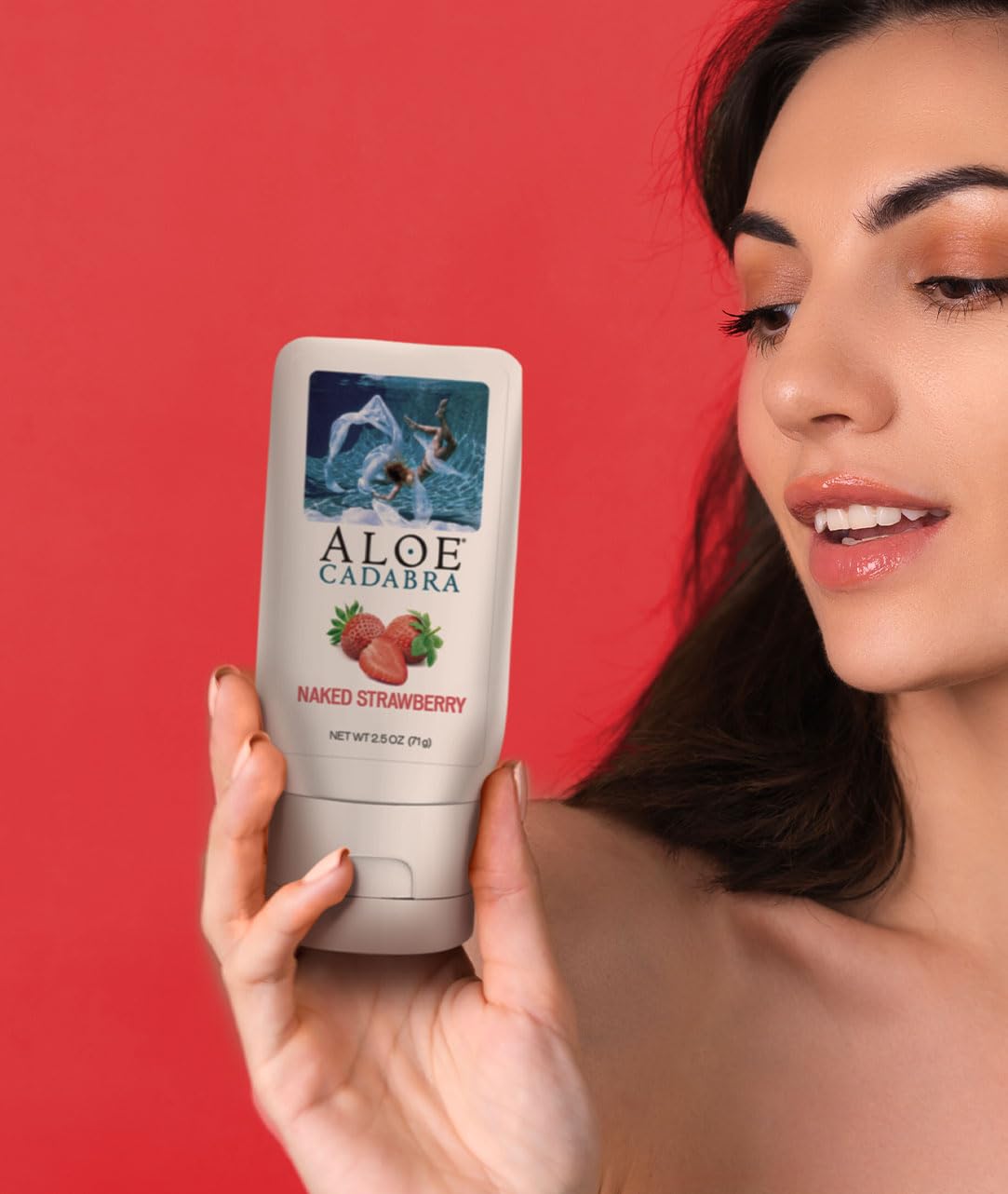 Aloe Cadabra Flavored Personal Lubricant and Vaginal Moisturizer, Organic Edible Aloe Lube for Men, Women and Couples, Non-Staining, pH Balanced, Toy Compatible (Strawberry, 2.5 Ounces, 2 Pack)