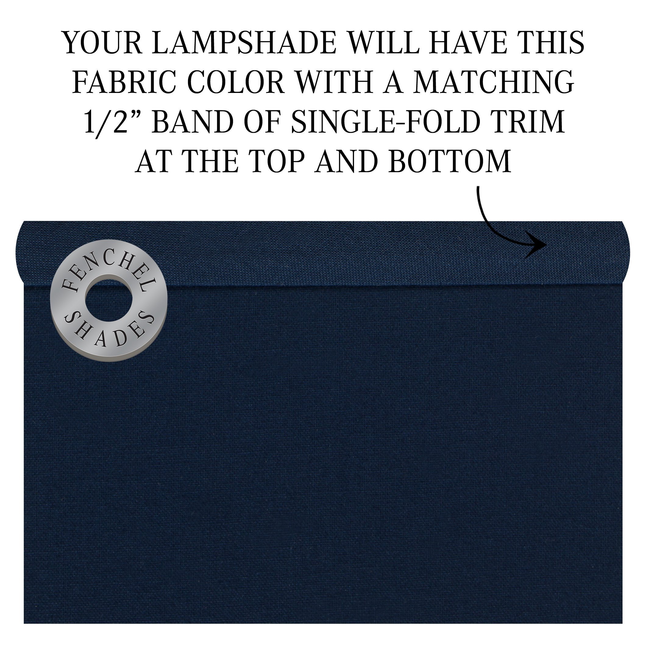 FenchelShades.com Lampshade 5" Top Diameter x 10" Bottom Diameter x 8" Slant Height with Clip-On Attachment for Standard Edison-Style Lightbulb (Linen Navy Blue)
