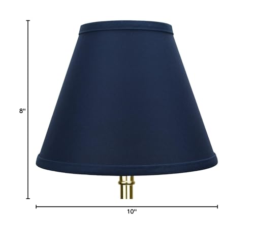 FenchelShades.com Lampshade 5" Top Diameter x 10" Bottom Diameter x 8" Slant Height with Clip-On Attachment for Standard Edison-Style Lightbulb (Linen Navy Blue)