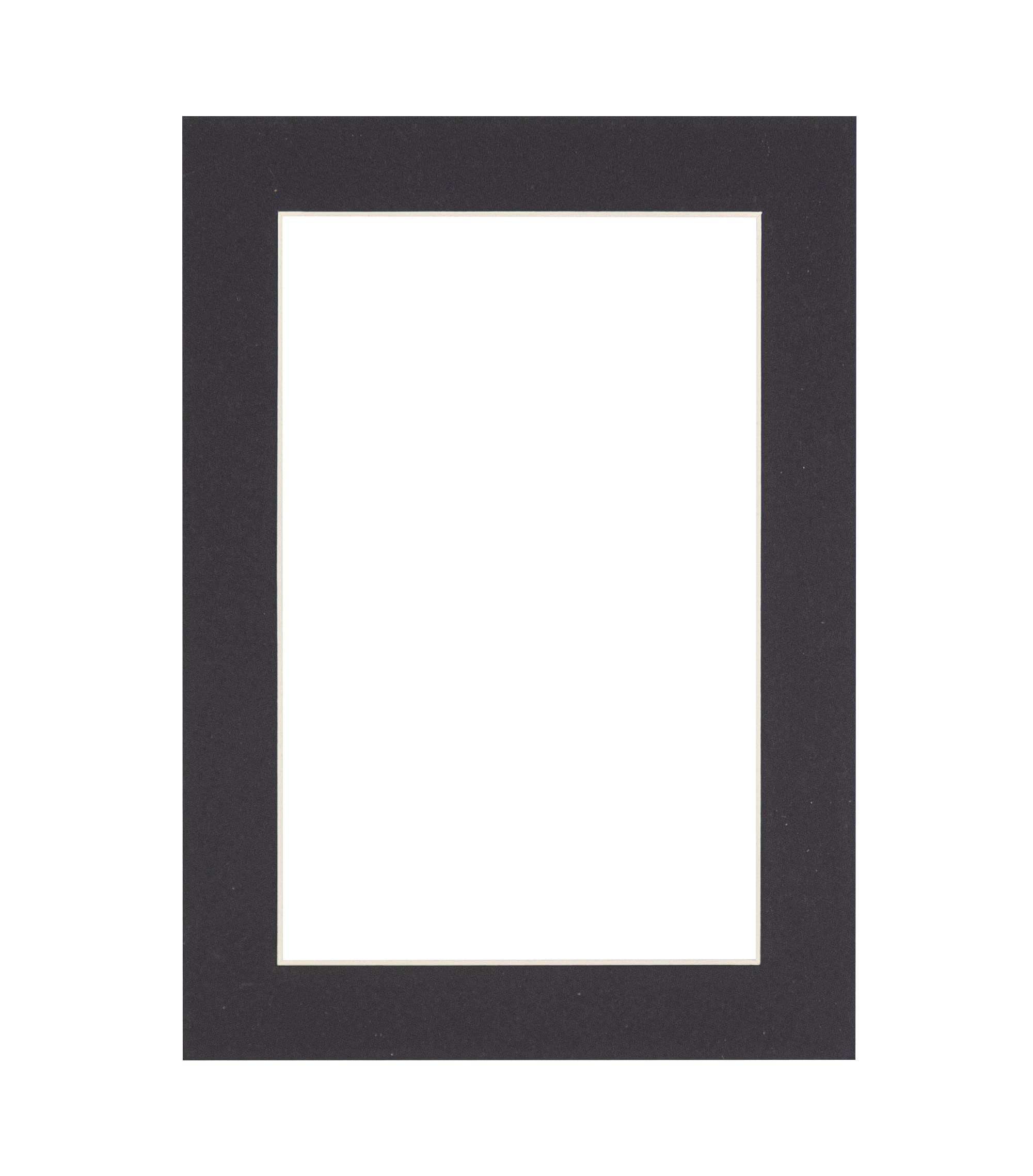 8.5x11 Mat Bevel Cut for 7x9 Photos - Acid Free Black Precut Matboard with Backing Board and Crystal Clear, Self Seal Photo Mat Bag - for Pictures, Photos, Framing - 4-ply Thickness