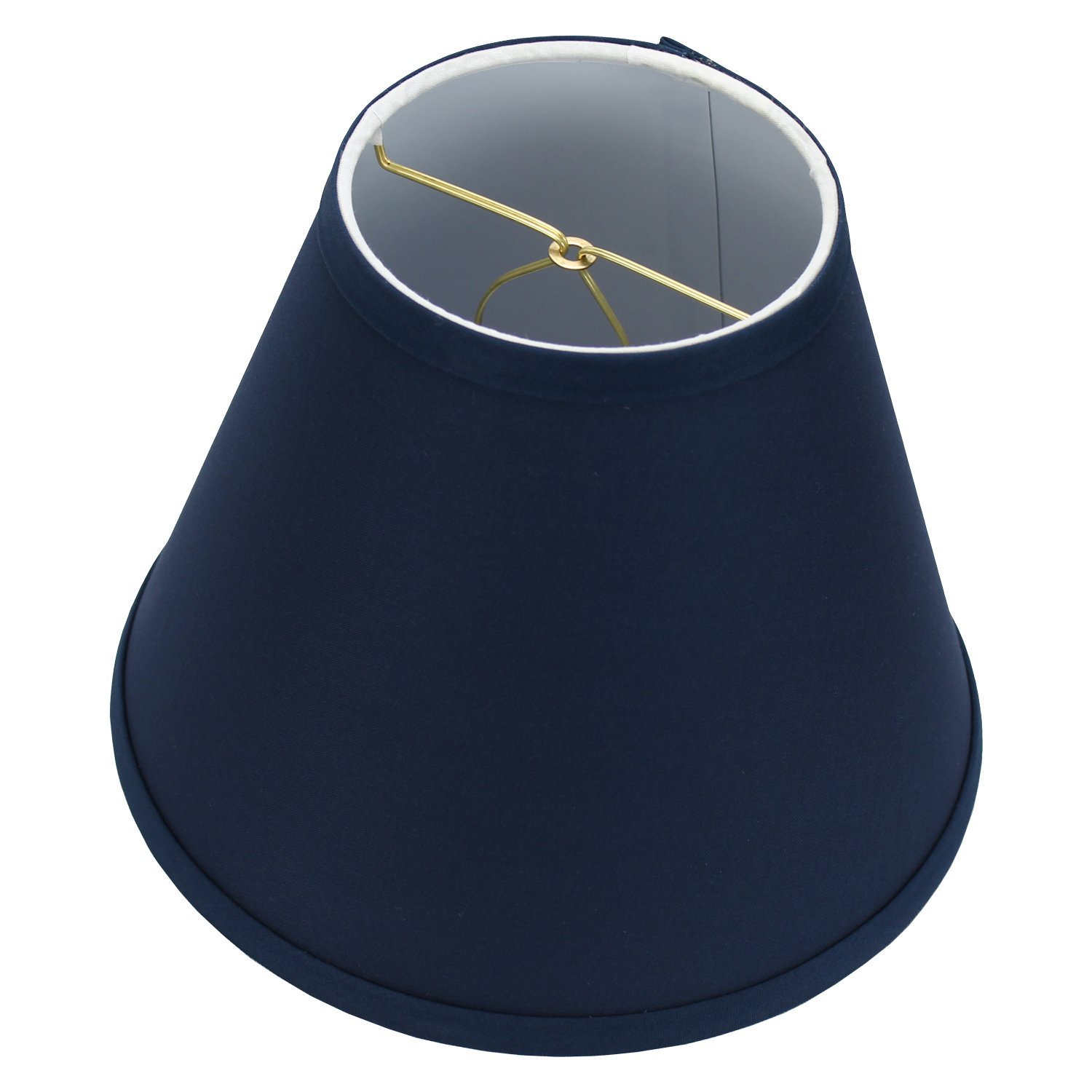 FenchelShades.com Lampshade 5" Top Diameter x 10" Bottom Diameter x 8" Slant Height with Clip-On Attachment for Standard Edison-Style Lightbulb (Linen Navy Blue)