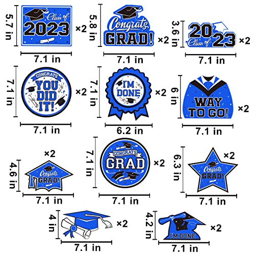 31 Pieces Graduation Party Supplies, 2023 Graduation Hanging Swirl Congrats Grad and Graduation Party Decorations(Blue, Black)