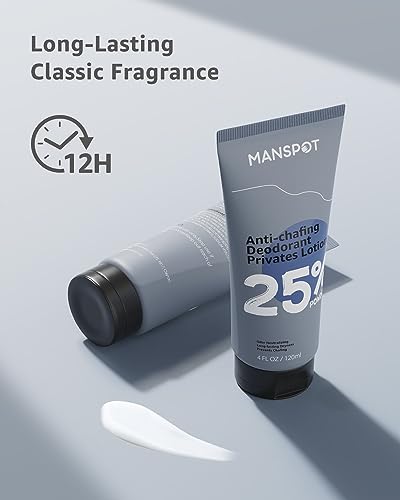 MANSPOT Deodorant Men for Ball Groin Armpit, Anti Chafing Deodorant Privates Ball Lotion/Powder for Men, Neutralize Odor, Anti-irritant, Keep Dryness & Against Sweat Odor, Safe for Whole Body, 4oz