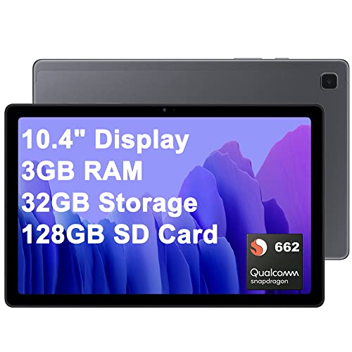SAMSUNG Galaxy Tab A7 Tablet Computer 10.4" WUXGA+ Display 8-Core Qualcomm Snapdragon 662 3GB RAM 32GB Storage + 128GB SD Card Bluetooth v5.0 Dolby Atmos Camera Android OS Grey