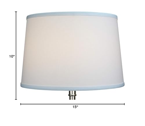 FenchelShades.com 13" Top Diameter x 15" Bottom Diameter x 10" Height Fabric Drum Lampshade Spider Attachment (Linen White)