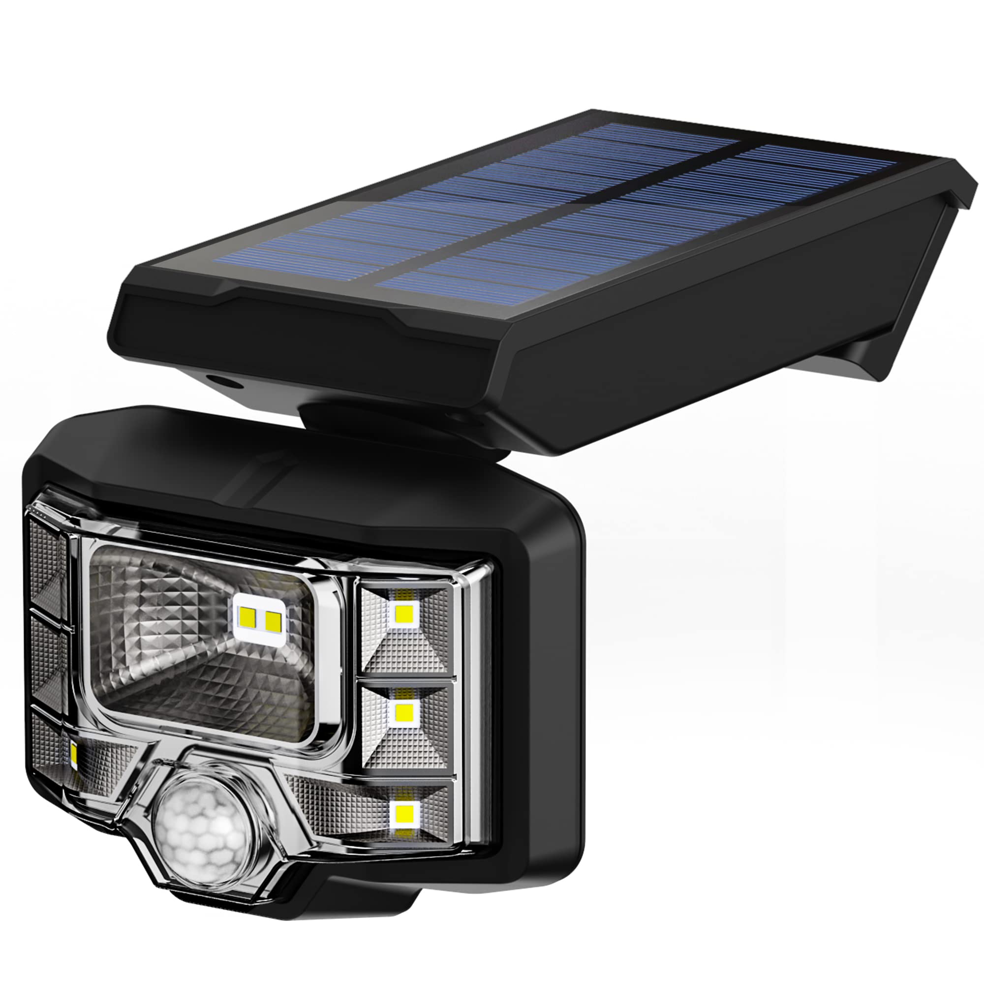 ZIVASA 2023 Upgraded Solar Outdoor Motion Sensor Lights, 360° Rotating LED Security Flood Lights Dusk to Dawn, IP65 Waterproof Solar Powered Wall Lights for Outside Porch Yard Garage