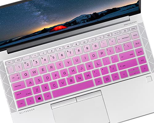 Keyboard Cover Skin for HP EliteBook 840 845 G8 14 Inch Notebook, HP EliteBook 845 840 G7 14" Notebook Keyboard Protector[Not Fit for HP Elitebook 840 G5/G6]-Gradual Purple