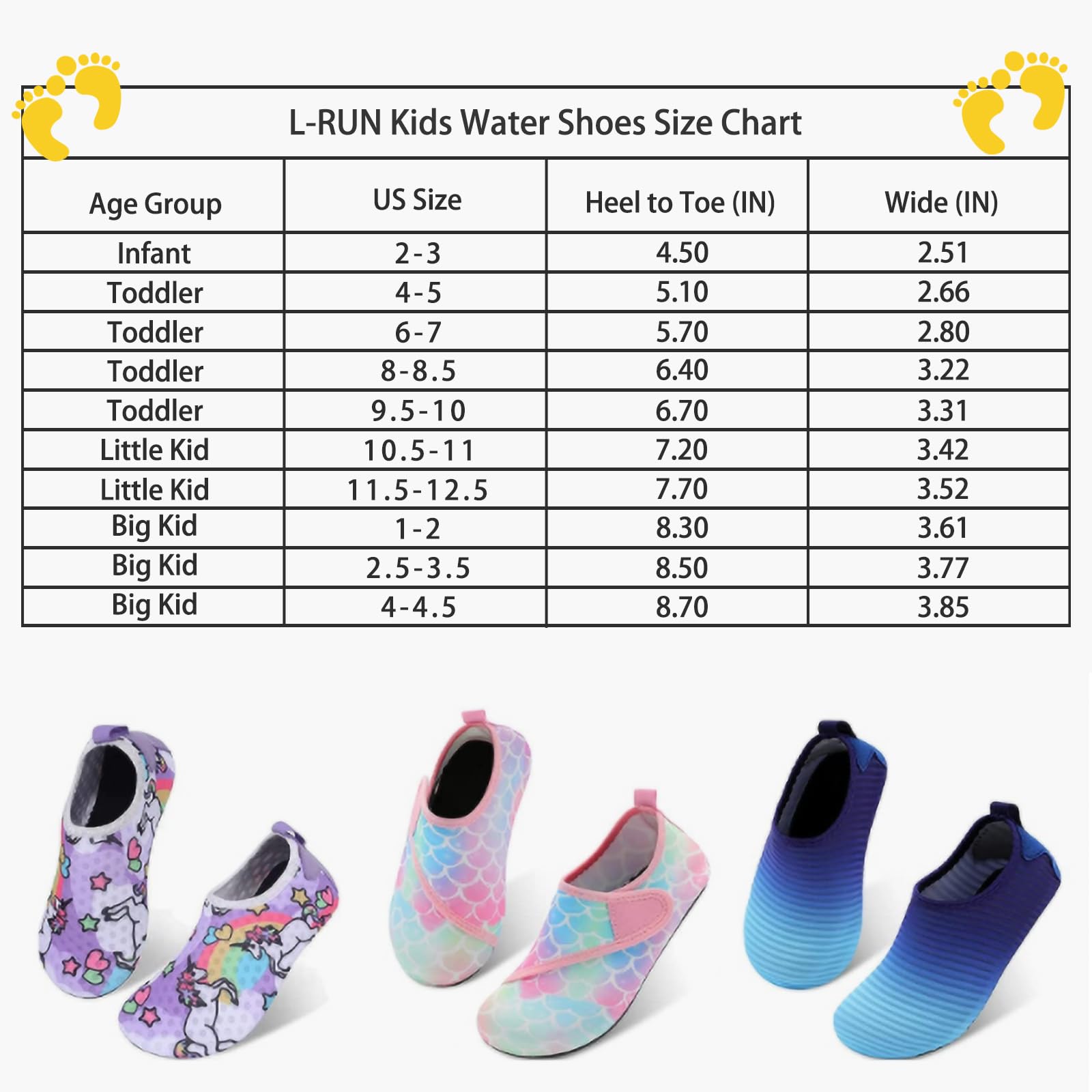 L-RUN Toddler Swim Shoes Barefoot Water Skin Shoes Soft White 4-5=EU20-21