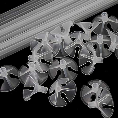 VIDELLY 100 Pieces Balloon Sticks 16inch Bobo Balloons Sticks Clear Plastic Balloon Sticks Holders With Balloon Cups for Party Wedding Birthday Anniversaries Valentine’s Day Decor Party Supplies