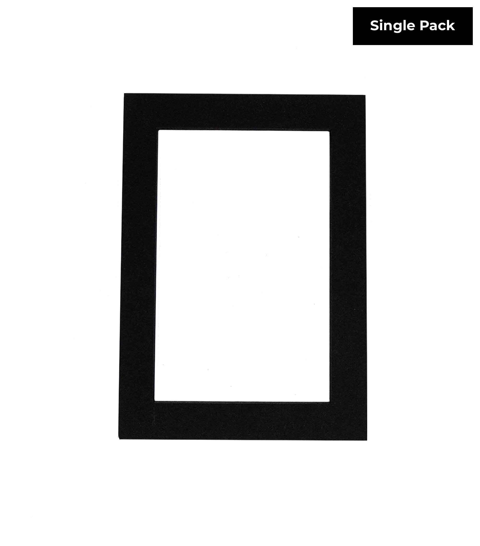8x10 Mat Bevel Cut for 6x8 Photos - Acid Free Black with Black Core Precut Matboard - for Pictures, Photos, Framing - 4-ply Thickness