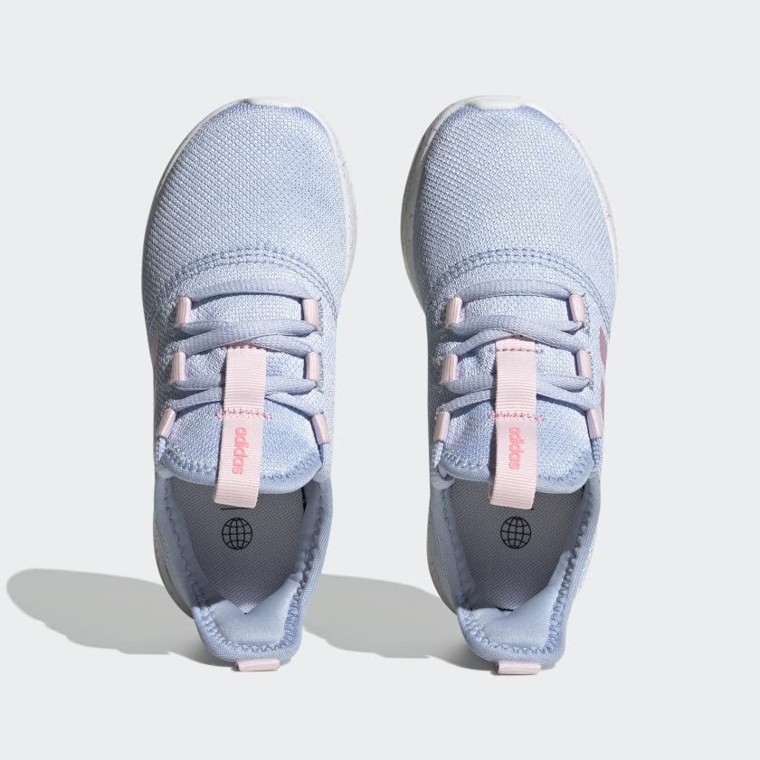 adidas Cloudfoam Pure 2.0 Running Shoe, Blue Dawn/Beam Pink/Clear Pink, 4 US Unisex Big Kid