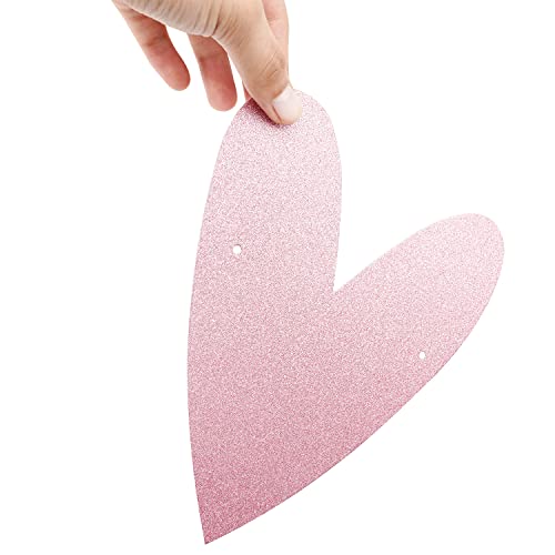 Valentines Day Decor, Love Burlap Banner Valentines Decorations Hanging Heart Garland Rustic Valentine Décor for Home Red Glittery Heart Banner Decor for Mantle Fireplace Wall