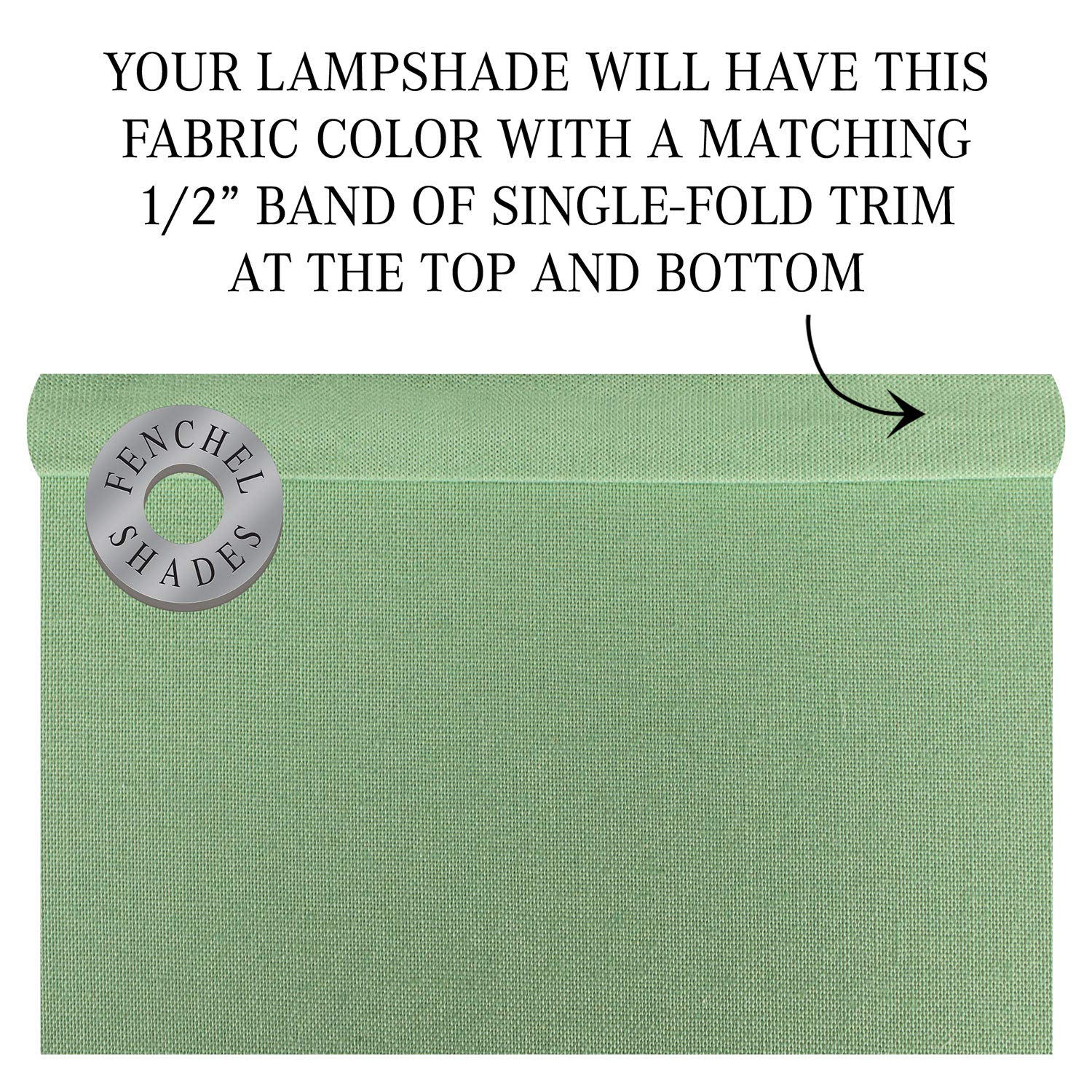 FenchelShades.com Lampshade 7" Top Diameter x 11" Bottom Diameter x 9" Slant Height with Washer (Spider) Attachment for Lamps with a Harp (Linen Celadon)