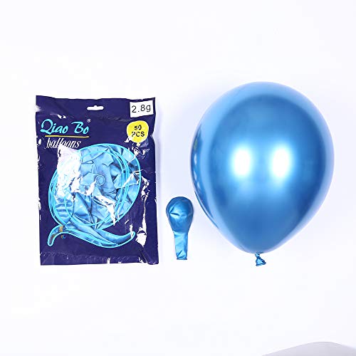BALONAR 3.2g 12Inch 90pcs Metallic Chrome Balloon in Blue Green and Purple for Wedding Birthday Party Decoration (Blue Green Purple)