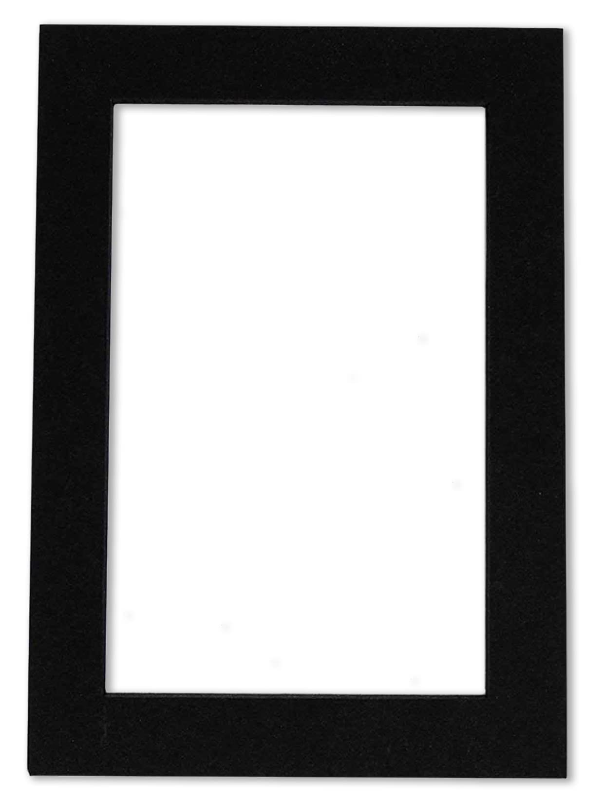 8x10 Mat Bevel Cut for 6x8 Photos - Acid Free Black with Black Core Precut Matboard - for Pictures, Photos, Framing - 4-ply Thickness