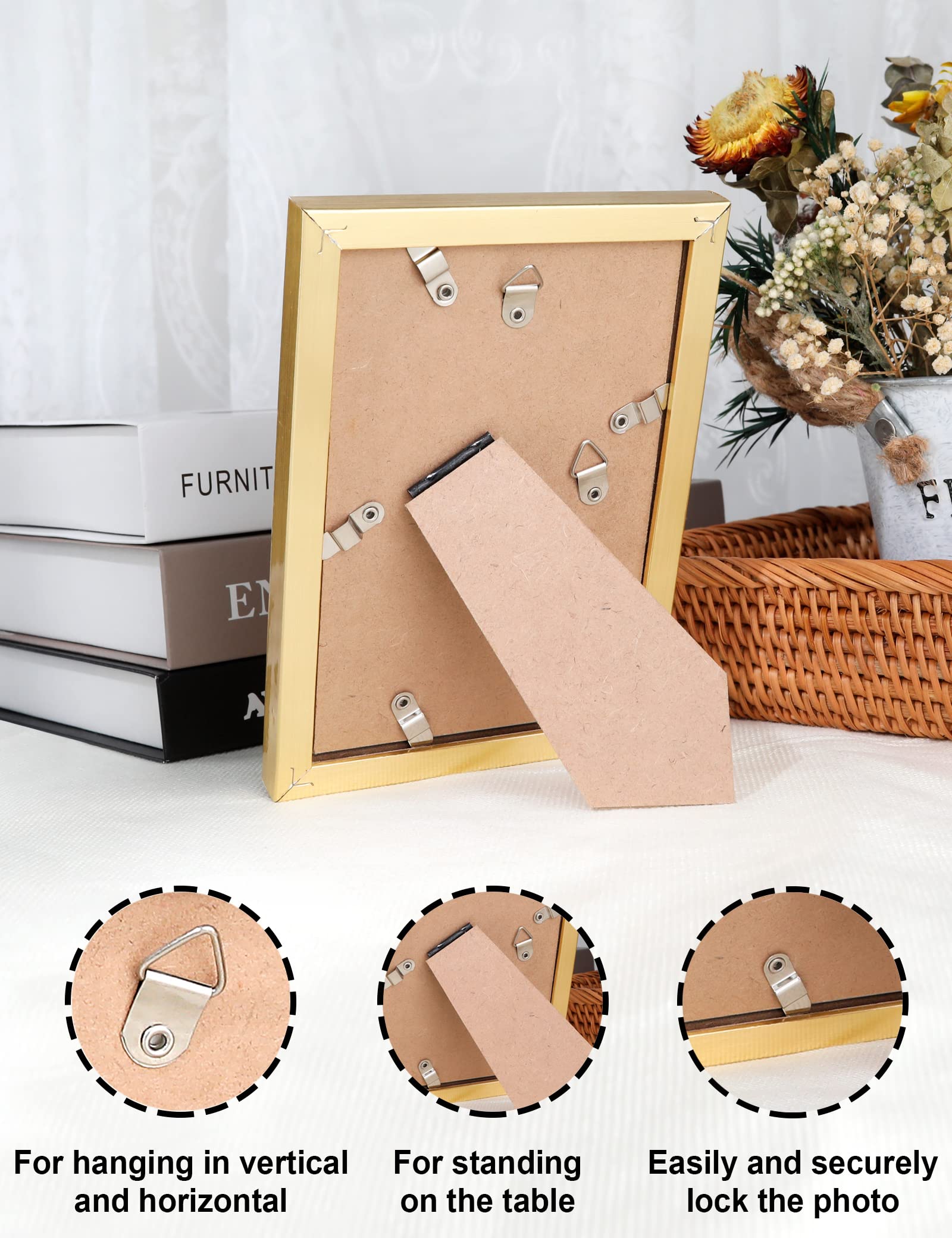 Annecy 4x6 Picture Frames (1 Pack, Gold), Simple Designed Photo Frame, For Pictures 4x6 for Wall Mounting, Classic Simple Home Office Decor